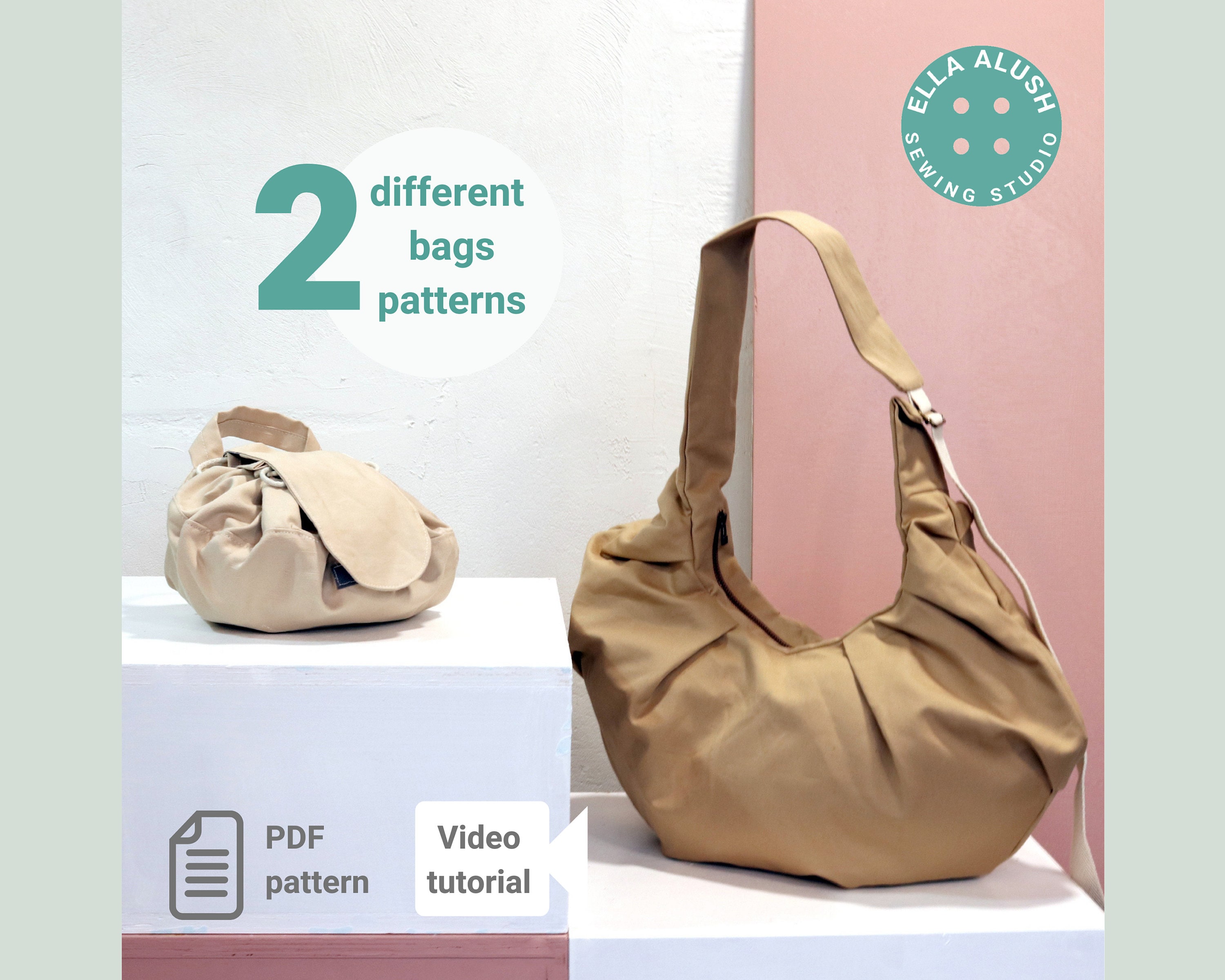 Easy Beginner Shoulder Bag Pattern, Classic Bag Pattern, Hobo Shoulder ...