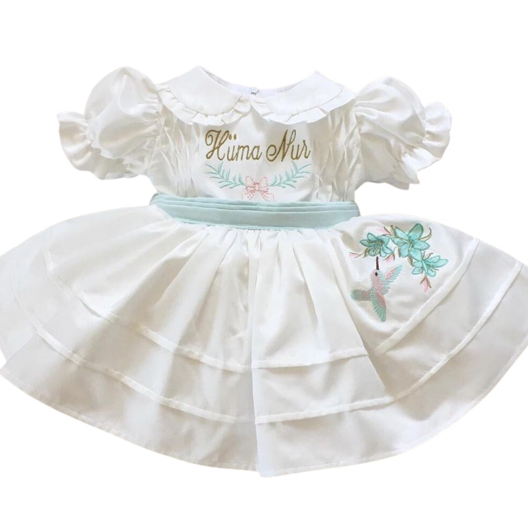 Personalized Embroidered Baby Girl Birthday Dress Cute - Etsy