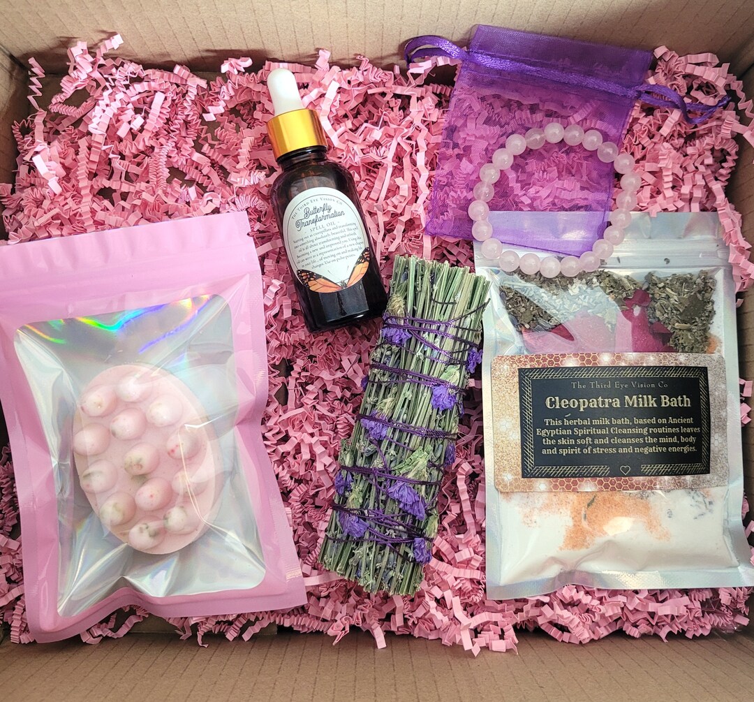 Self Care Box Witches Spa Box Lavender Smudge Stick Cleopatra Milk Bath ...