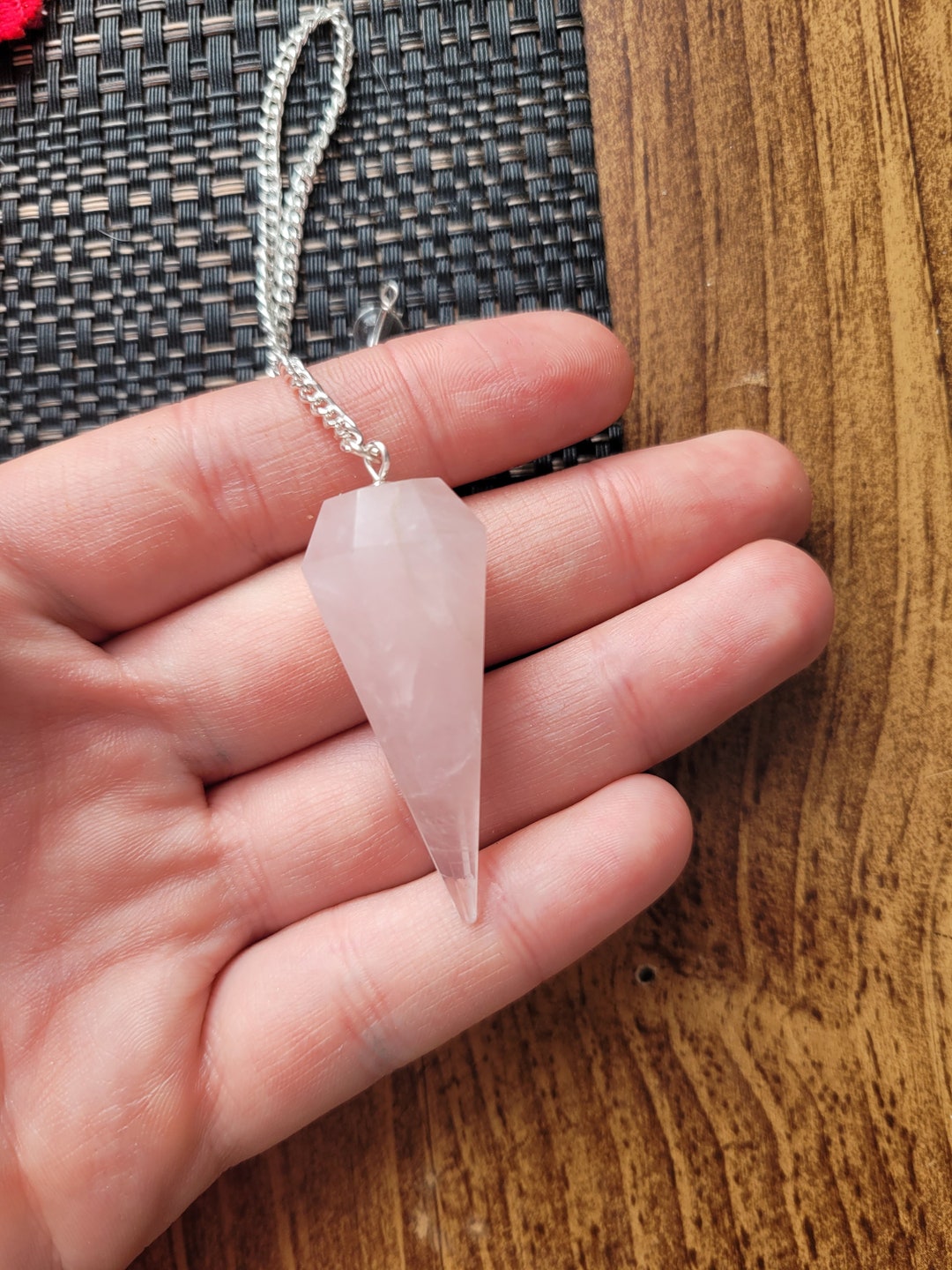 Rose Quartz Pendulum Dowsing Psychic Witch Gift Wiccan Crystal - Etsy