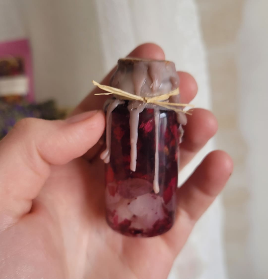 Rose Quartz Rose Petals and Rose Oil Spell Jar Spell Bottle for Magic ...