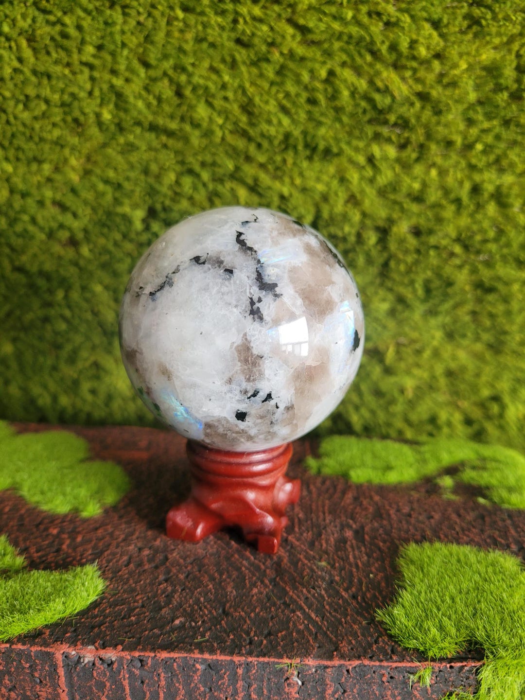 60mm Rainbow Moonstone Large Crystal Sphere Crystal Ball Blue Flash - Etsy