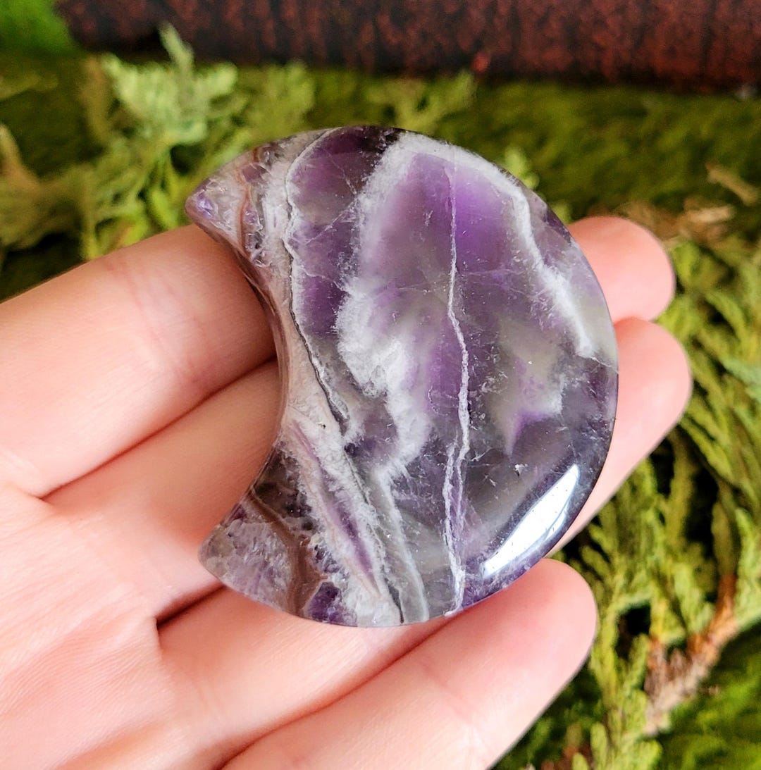 Amethyst Moon Carving Half Moon Dream Amethyst Natural Stone Crystal 1 ...