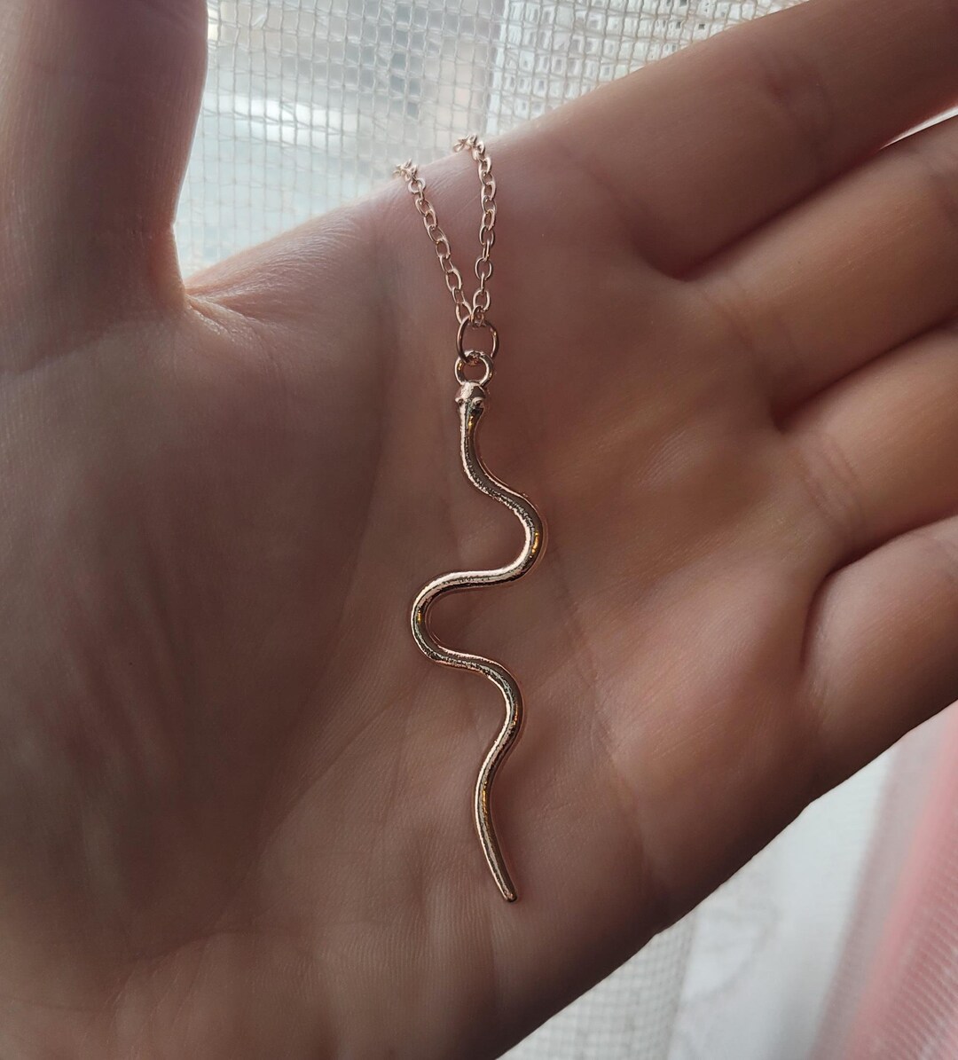 Lilith Snake Necklace Rose Gold Witch Necklace Dainty Gift Goddess ...