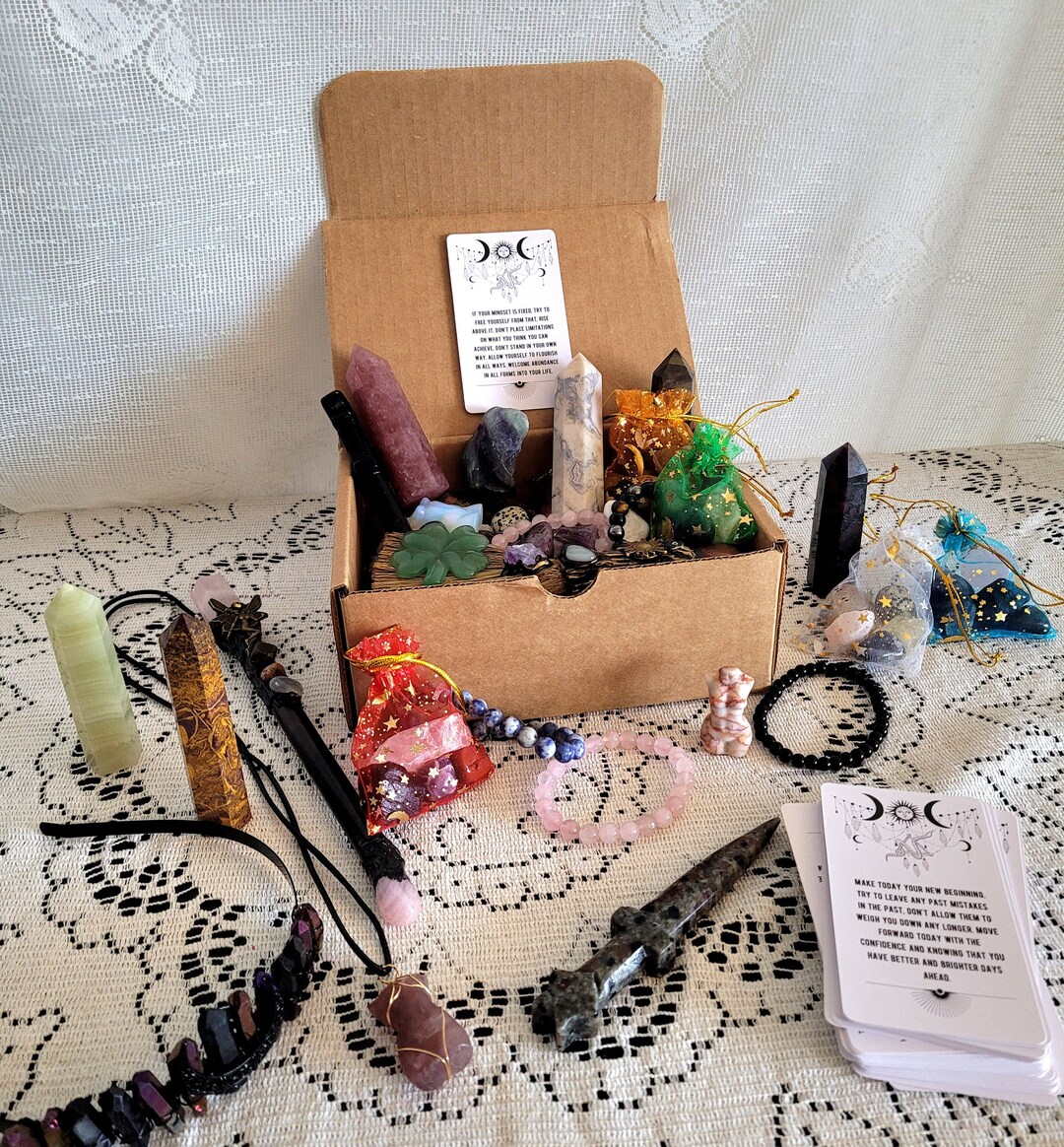 Crystal Mystery Box Witch Mystery Bag Wiccan Surprise Box Crystal Towers Jewelry Necklaces ...
