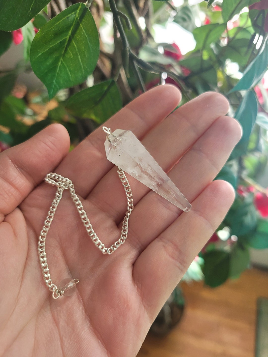 Clear Quartz Pendulum Dowsing Psychic Witch Gift Wiccan Crystal - Etsy