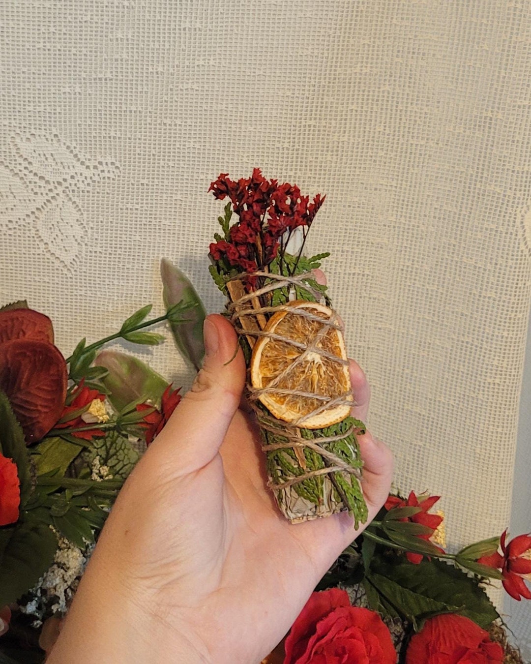 Yule Smudge Stick Winter Solstice Sage Cedar Orange Citrus Cinnamon - Etsy