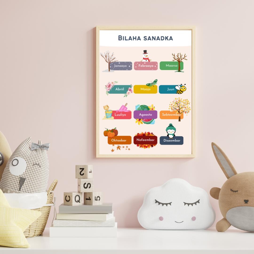 Somali Months Poster | Digital Download | Learn Somali Language | Kids ...