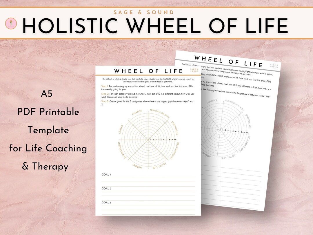 Holistic Wheel of Life Sheet | Life Coaching Journal Printable | Shadow ...