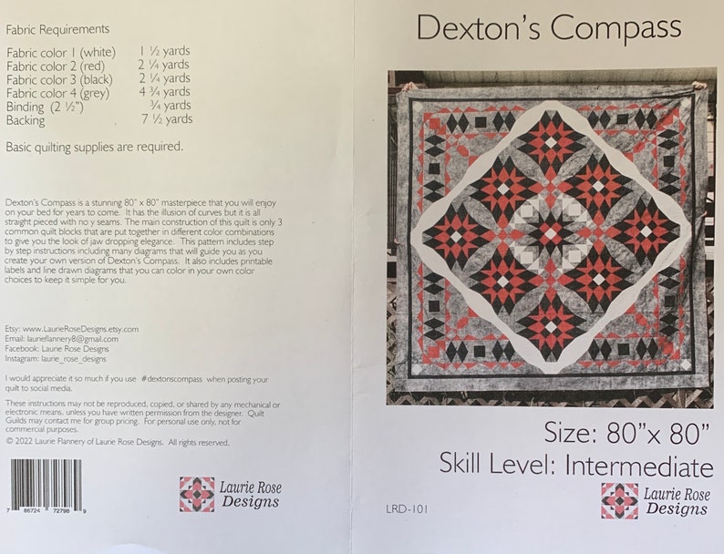 Dexton's Compass Quilt PDF Pattern - Etsy