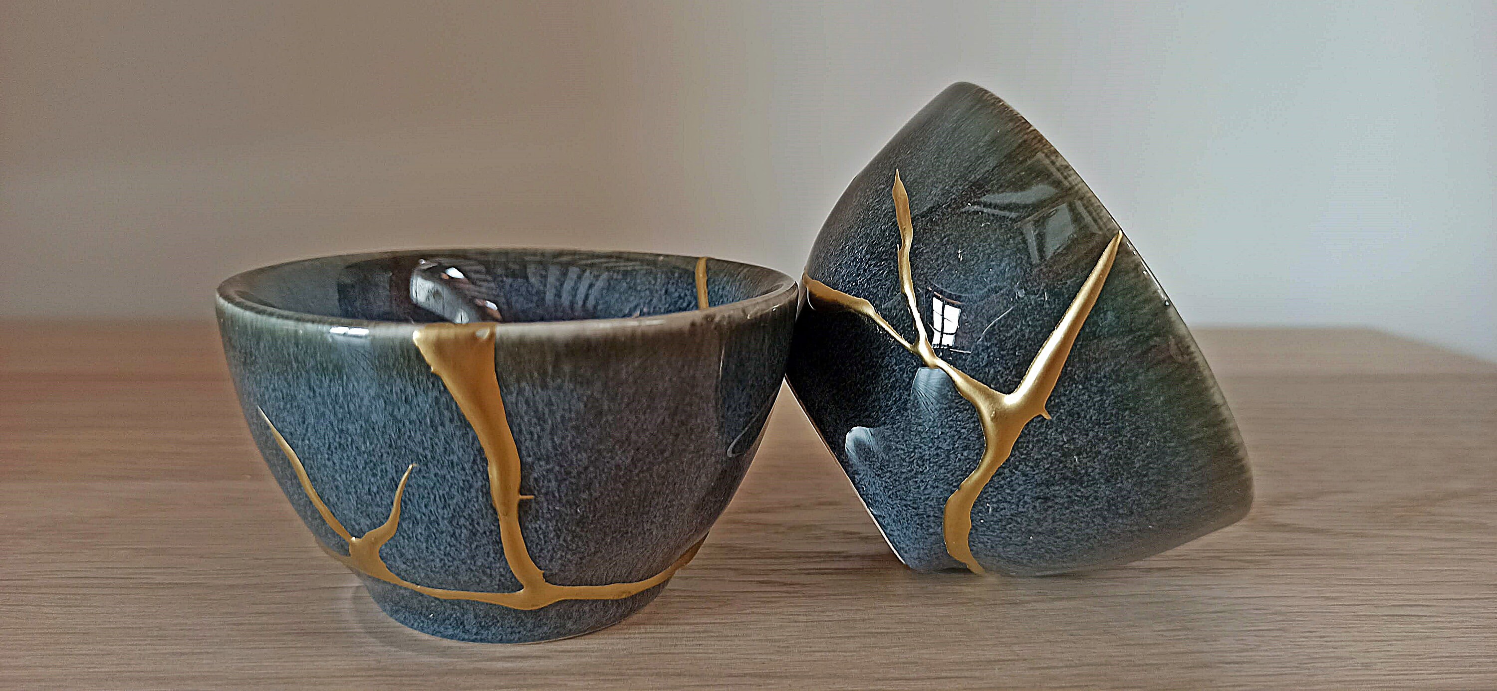 TWO KINTSUGI Ceramic Bowl REF 016 - Etsy