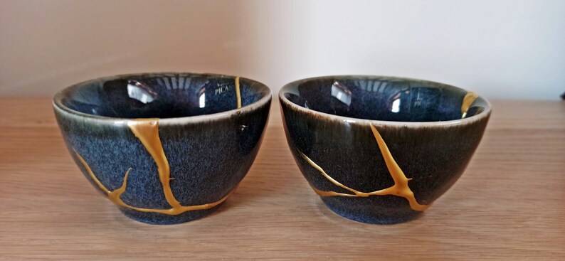 TWO KINTSUGI Ceramic Bowl REF 016 - Etsy