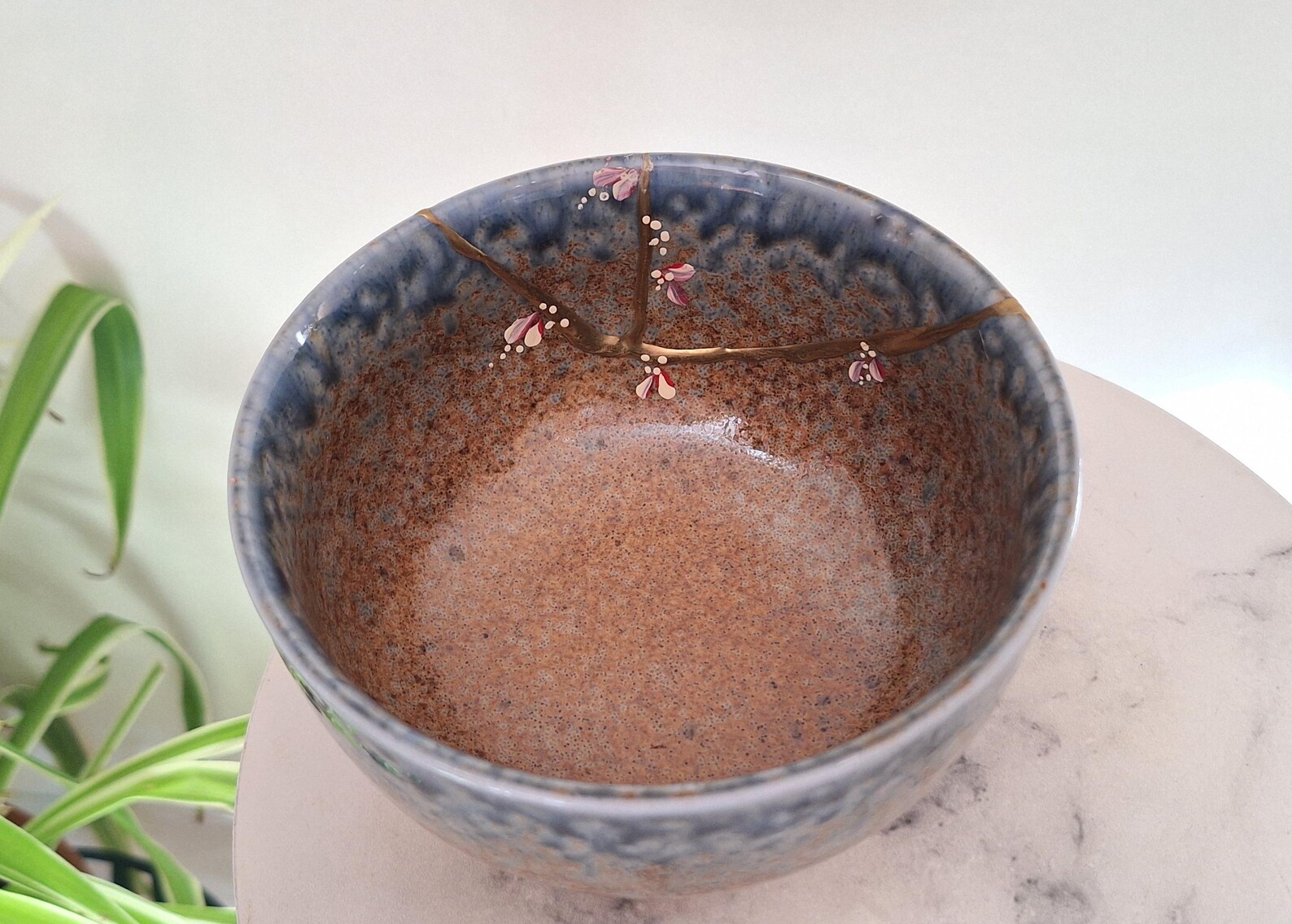 Kintsugi Bowl, Hand-painted Flowers, Made in Japan. - Etsy