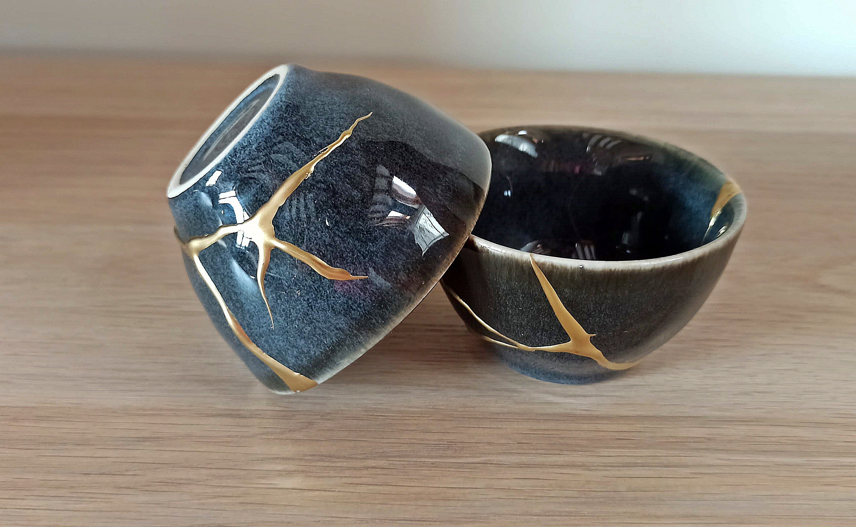 TWO KINTSUGI Ceramic Bowl REF 016 - Etsy
