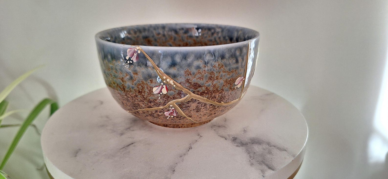 Kintsugi Bowl, Hand-painted Flowers, Made in Japan. - Etsy