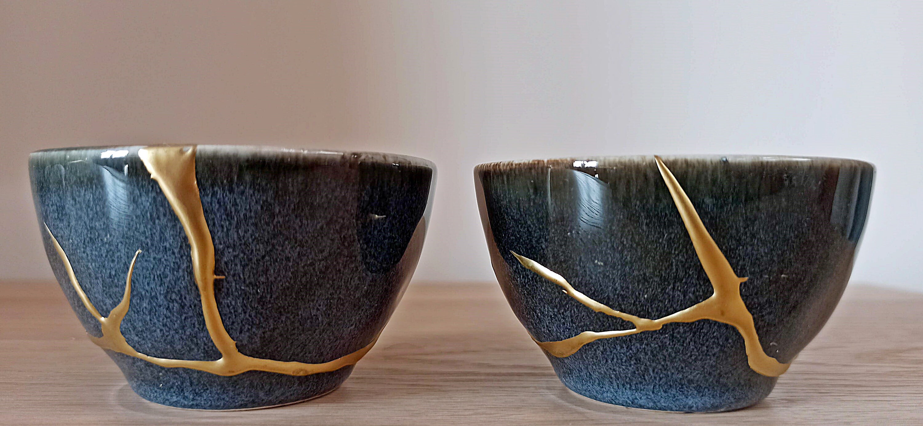TWO KINTSUGI Ceramic Bowl REF 016 - Etsy