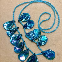 Jasper and Melon Seashell Hand Beaded Necklace. - Etsy