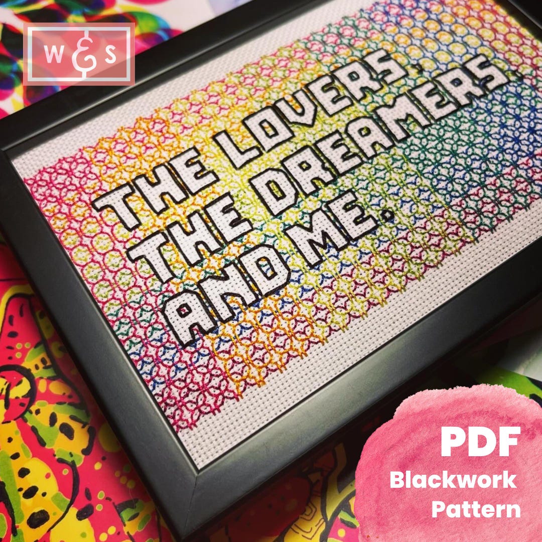 Rainbow Connection: a Modern Blackwork Pattern. the Lovers, the ...