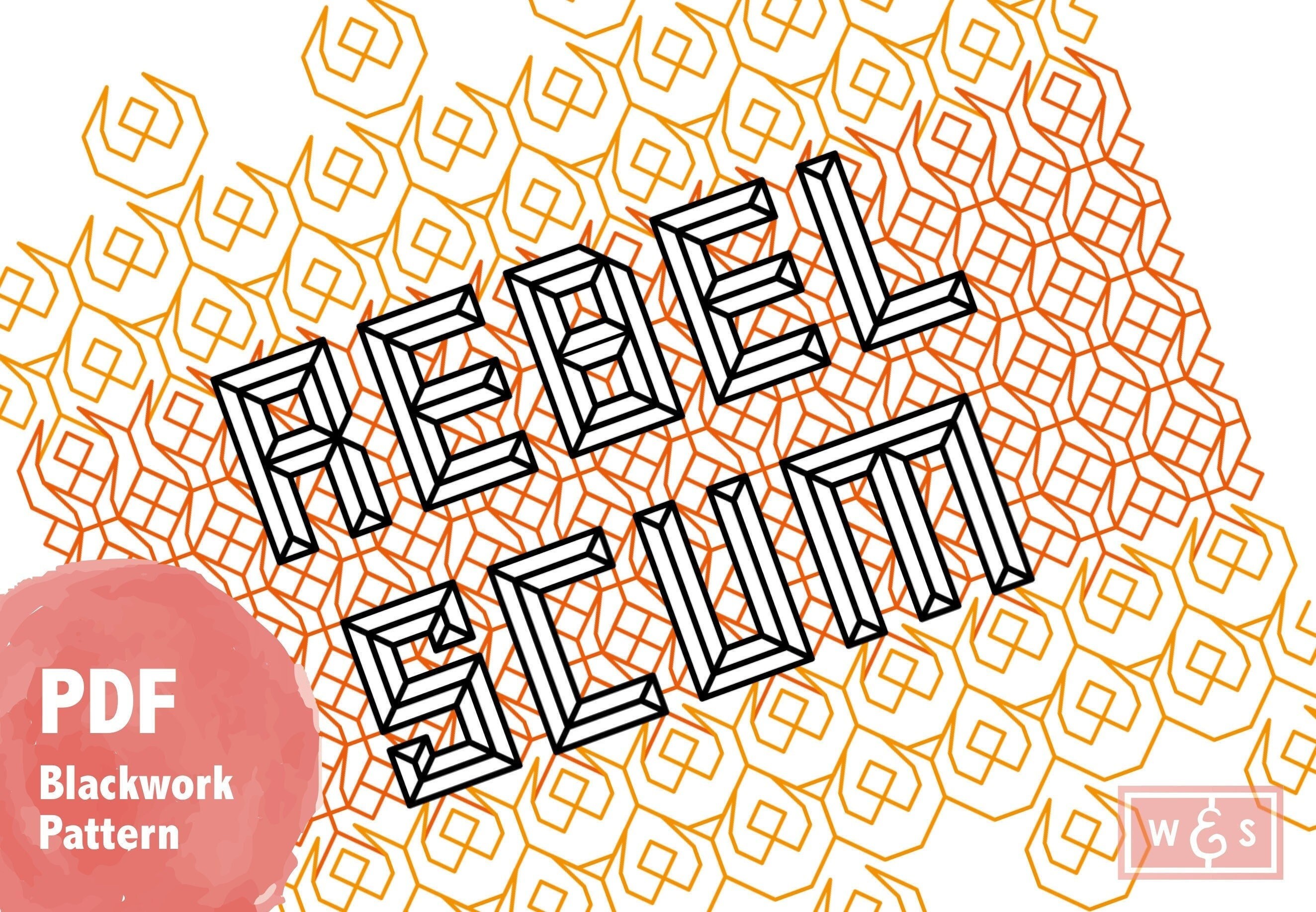 Rebel Scum A Modern Blackwork Embroidery Pattern - Etsy