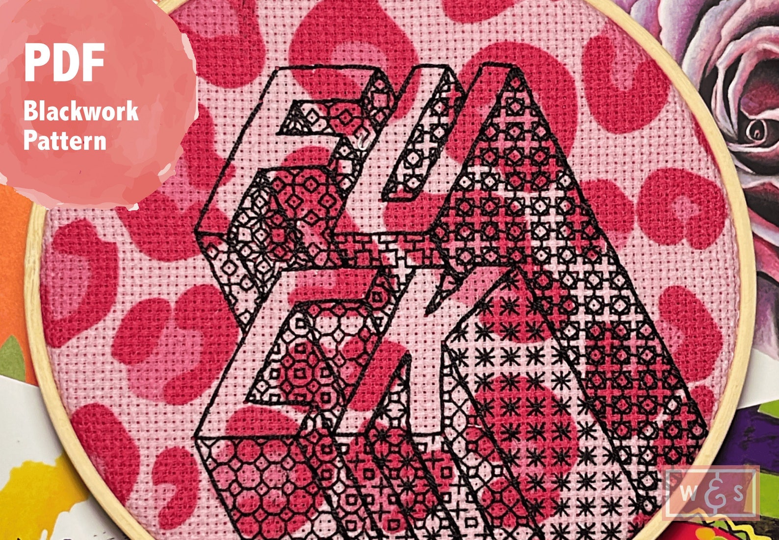 Fck A Modern rather Sweary Blackwork Embroidery Pattern - Etsy