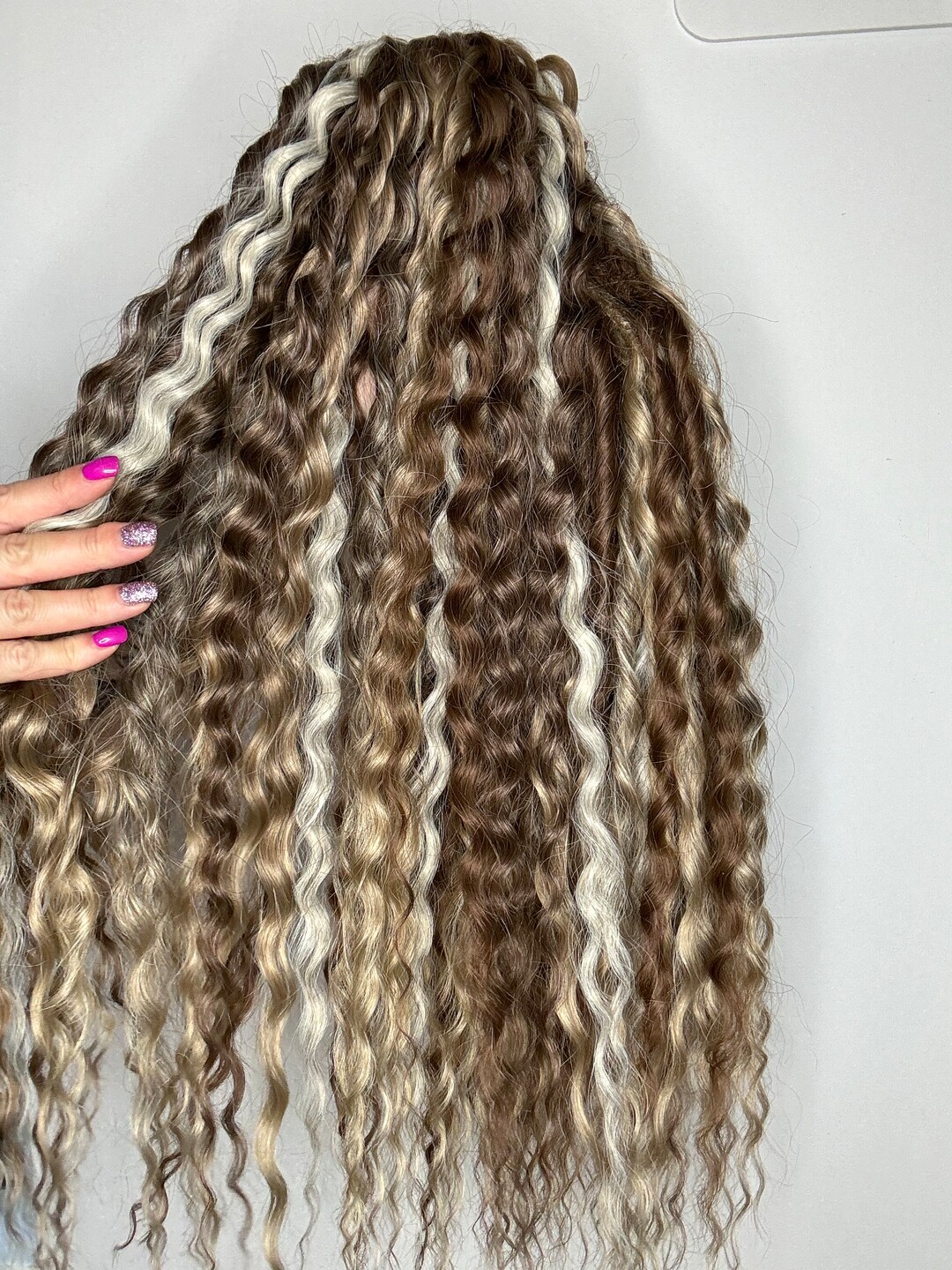 Mix Dreadlocks !!!!22inch Curly Synthetic Dreads Extensions. Synthetic ...