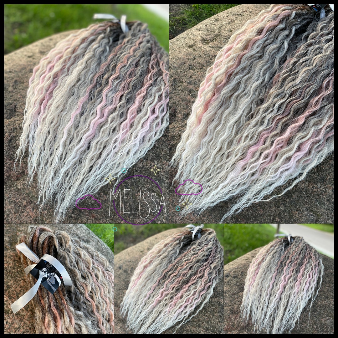 Mix Curly Synthetic Dreads Extensions 22 Inch. Synthetic Dreadlocks - Etsy