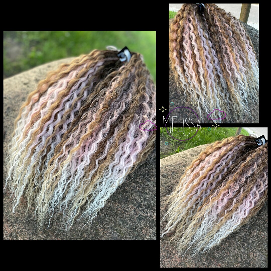 Mix Curly Synthetic Dreads Extensions 22 Inch. Synthetic Dreadlocks - Etsy