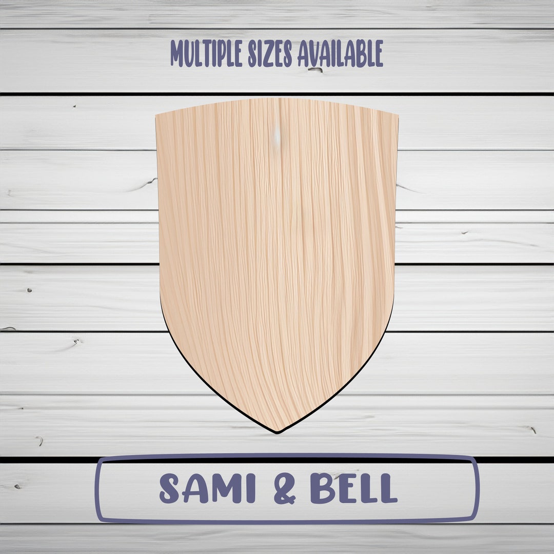 Shield Wood Cutout Laser Cut Unfinished Wood Shapes, Wood Cutouts, Wood ...
