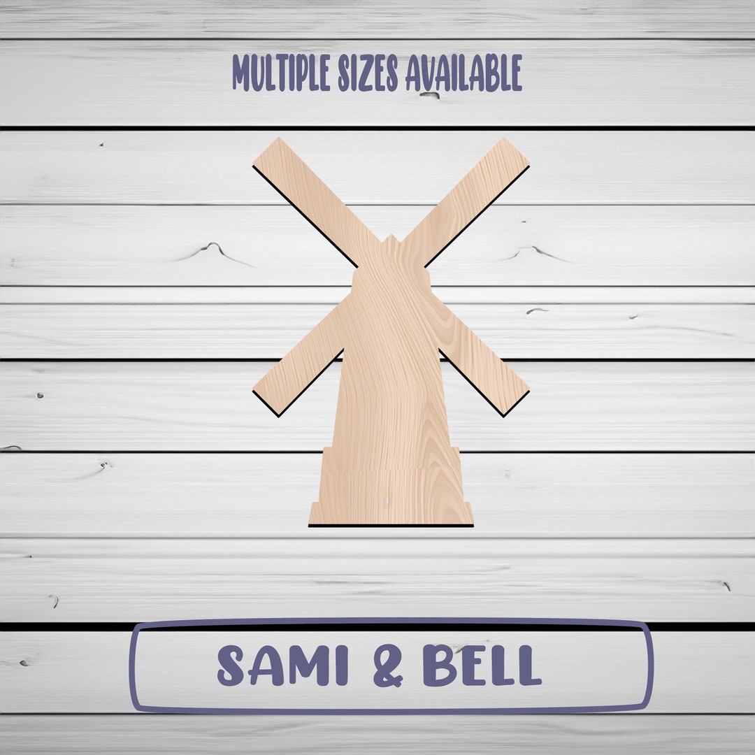 Windmill Cutout Laser Cut Unfinished Wood Shapes, Wood Cutouts, Wood ...