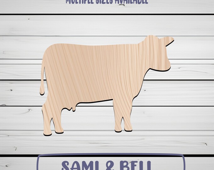 Unfinished Wooden Cow Heifer Shape Farm Animal Cutouts Crafting Blanks ...