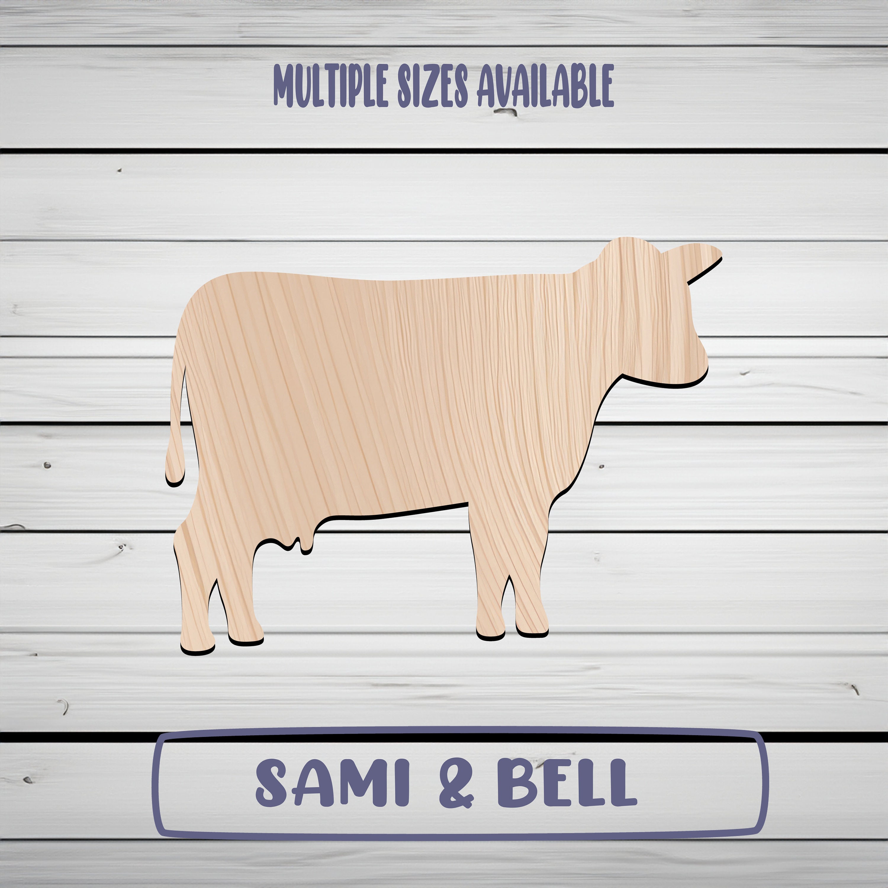 Cow Wood Cutout Laser Cut Unfinished Wood Shapes, Wood Cutouts, Wood ...