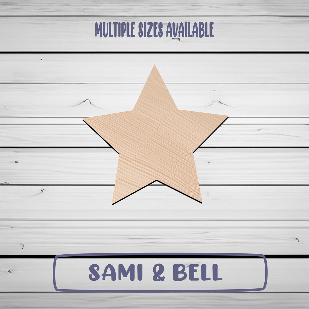 Star Cutout Laser Cut Unfinished Wood Shapes, Wood Cutouts, Wood Cut ...