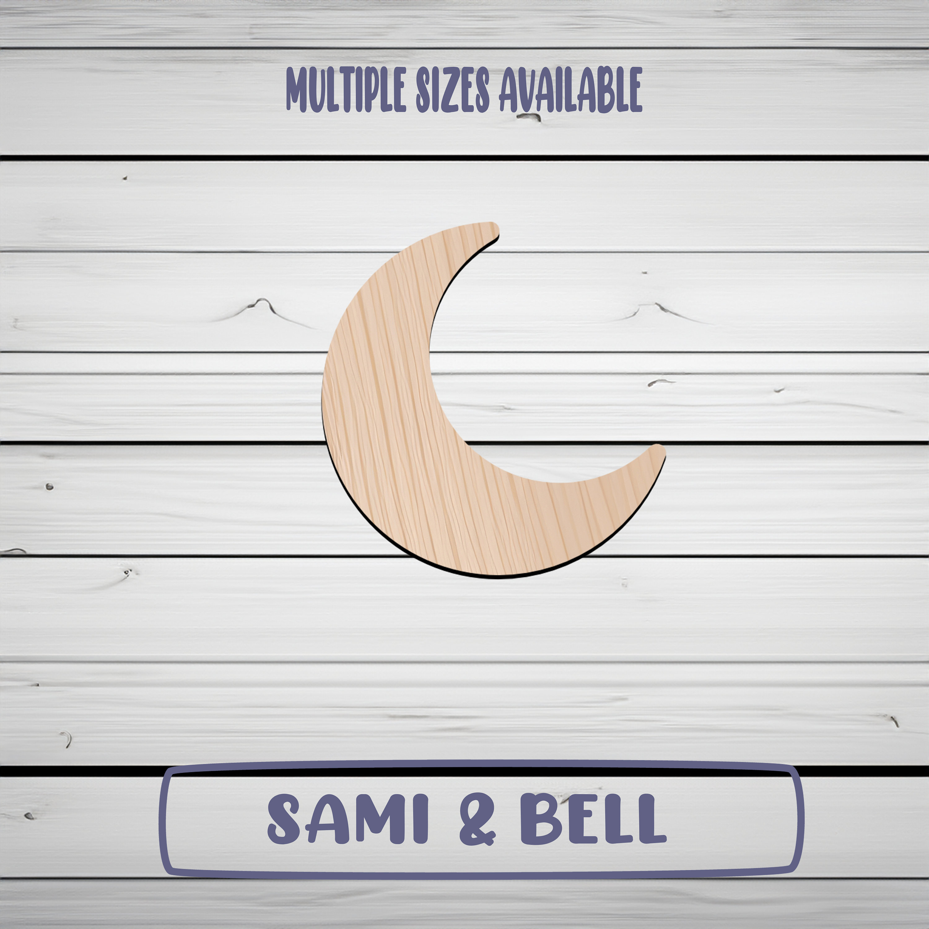 Crescent Moon Cutout Laser Cut Unfinished Wood Shapes, Wood Cutouts ...