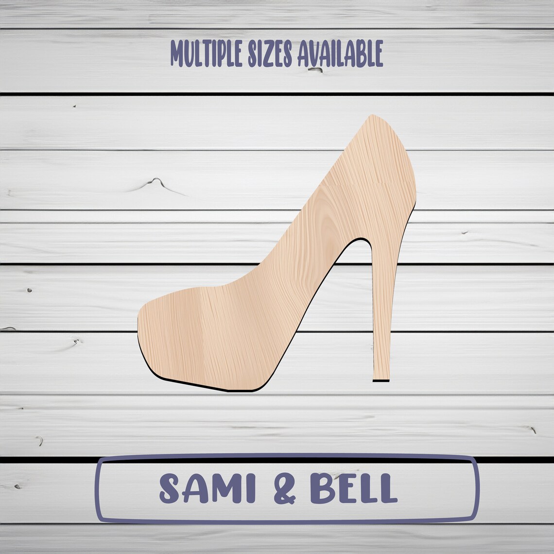 Stiletto Cutout Laser Cut Unfinished Wood Shapes, Wood Cutouts, Wood ...