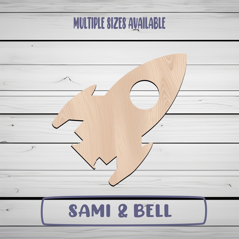 Rocket Ship Cutout Laser Cut Unfinished Wood Shapes, Wood Cutouts, Wood ...
