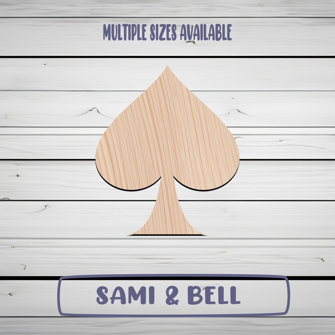 Spade Wood Cutout Laser Cut Unfinished Wood Shapes, Wood Cutouts, Wood ...