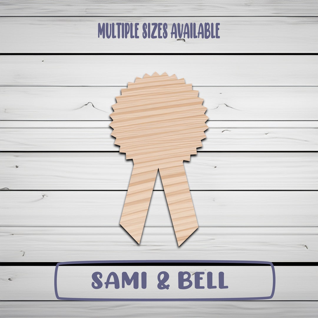Award Ribbon Cutout Laser Cut Unfinished Wood Shapes, Wood Cutouts ...