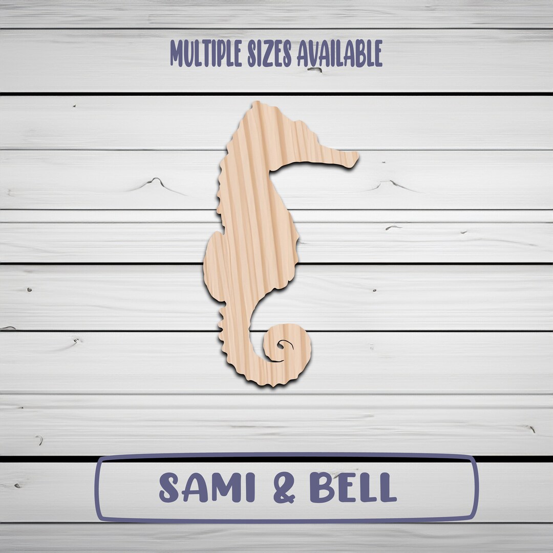Seahorse Cutout Laser Cut Unfinished Wood Shapes, Wood Cutouts, Wood ...