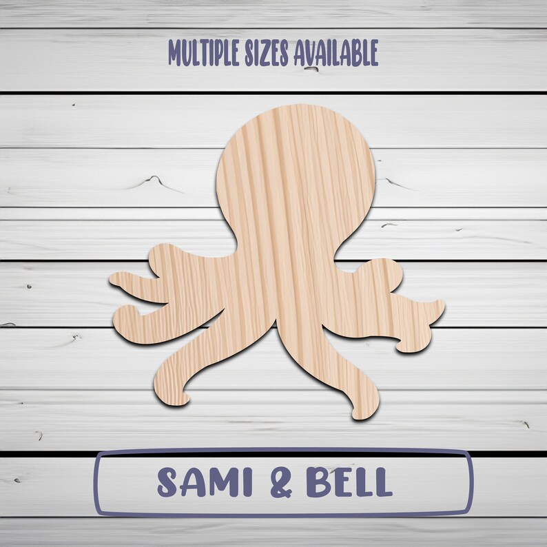 Octopus Cutout Laser Cut Unfinished Wood Shapes, Wood Cutouts, Wood Cut ...