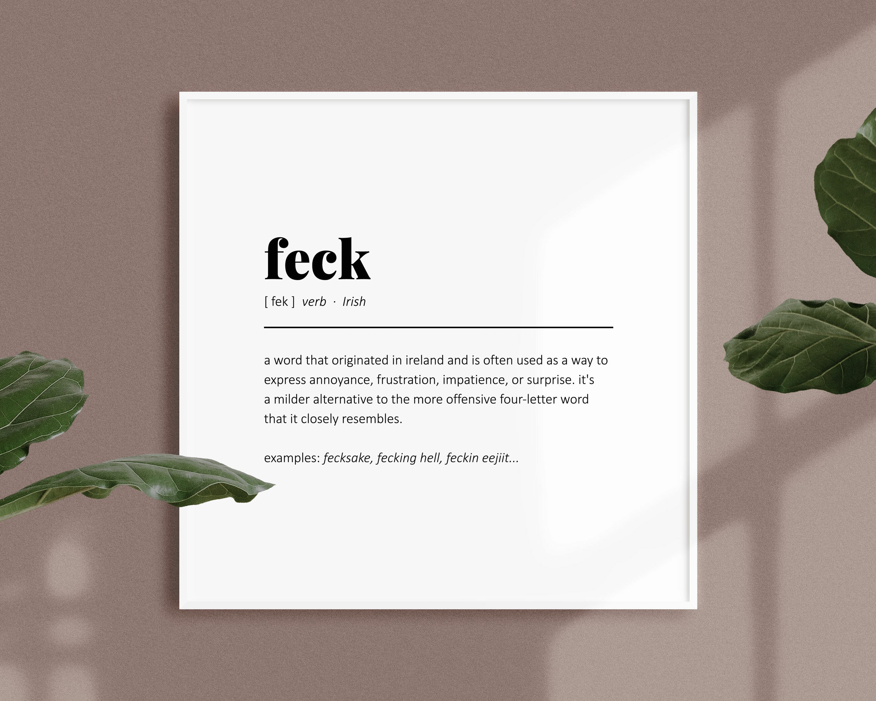 Feck Feck Definition St Patrick's Day Decor Celtic - Etsy