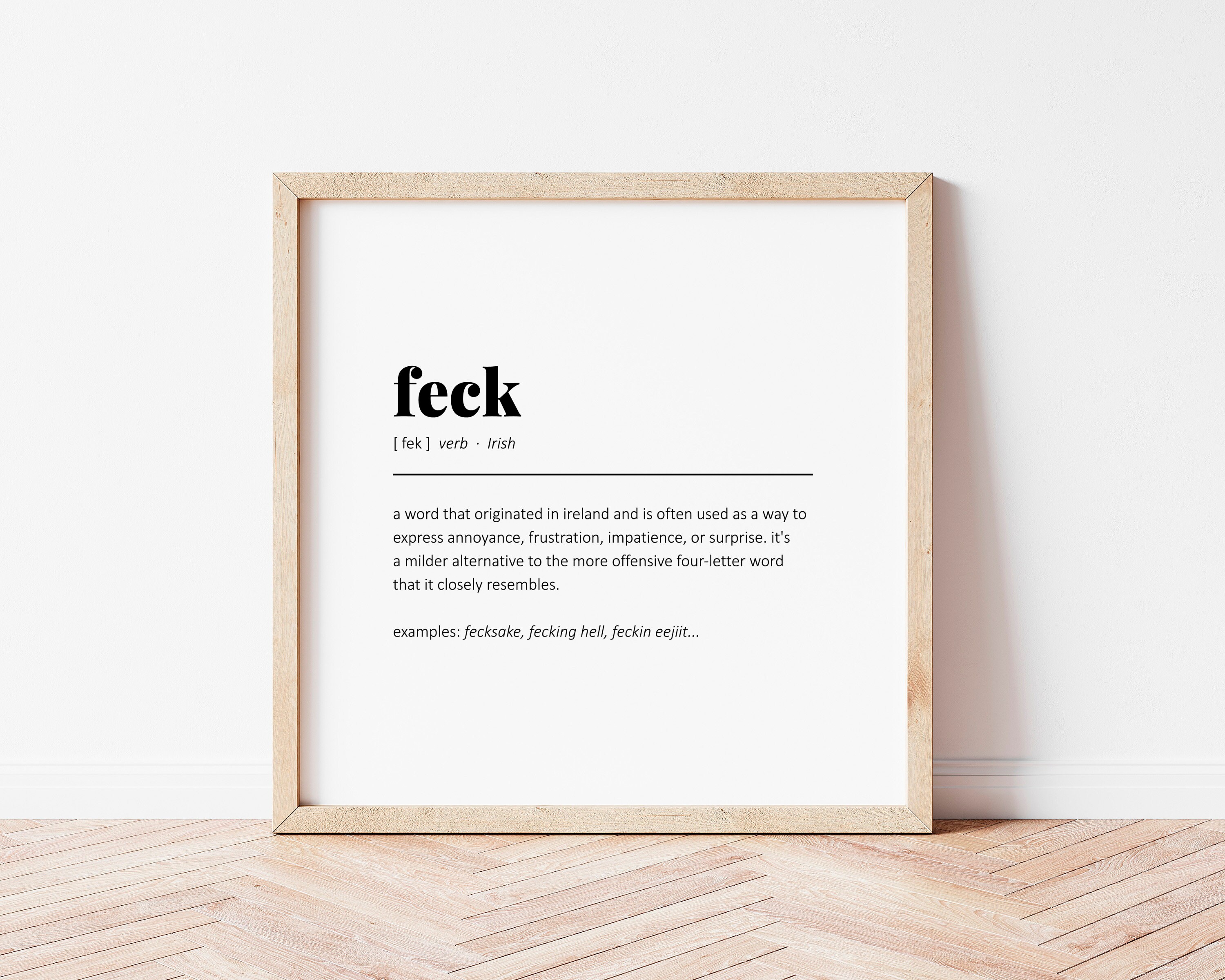Feck Feck Definition St Patrick's Day Decor Celtic - Etsy