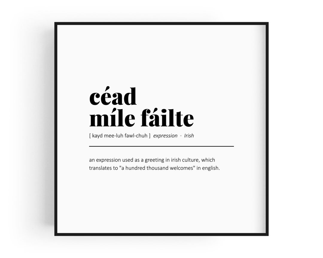 Céad Míle Fáilte | Irish Cead Mile Failte Definition | Printable Square ...