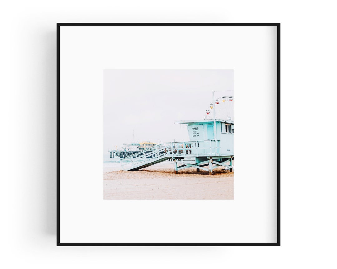 Lifeguard Tower | Square Art Prints | Beach Wall Art | Ocean Print ...