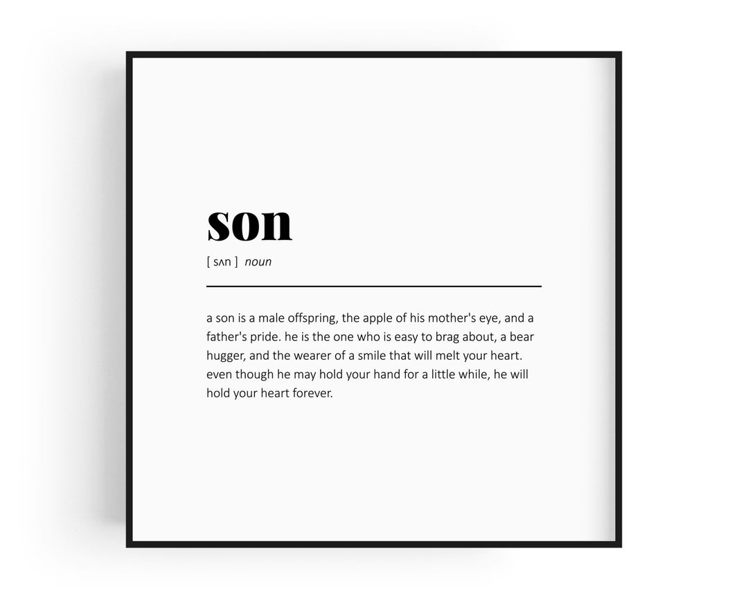 Son | Square Prints | Personalized Son Art | Son Wall Decor | Unique ...