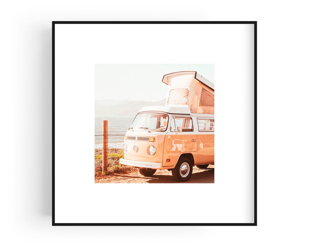 Vintage Bus Art | Square Prints | 1:1 Art | Beachy VW Art | Retro VW ...