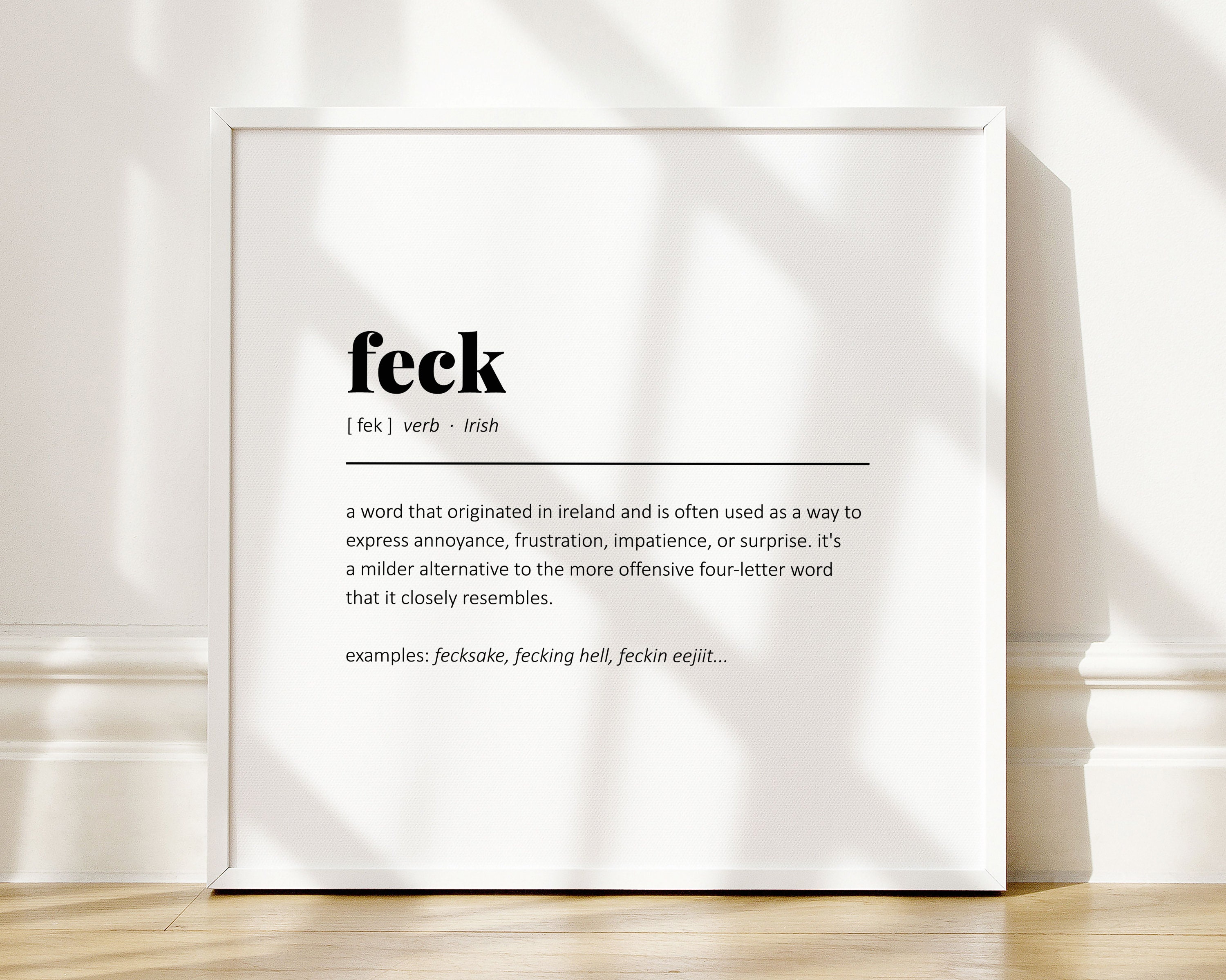 Feck Feck Definition St Patrick's Day Decor Celtic - Etsy