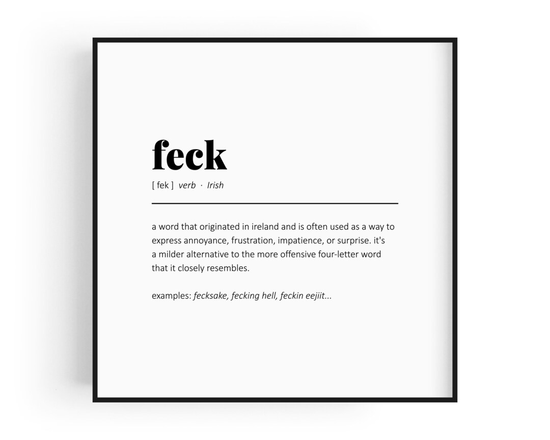 Feck Feck Definition St Patrick's Day Decor Celtic - Etsy