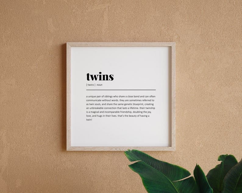 Twins Definition | Square Digital Art Prints| Twin Definition Art Print ...