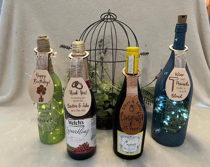 Personalized Wine Bottle Neck Tag - Wine Bottle Collar - Etsy