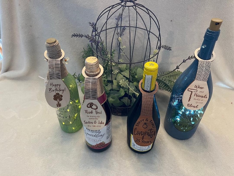 Personalized Wine Bottle Neck Tag - Wine Bottle Collar - Etsy